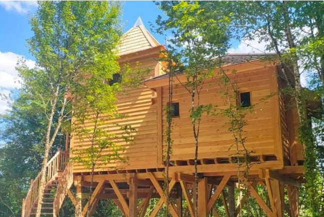 Cabane dans les arbres avec jacuzzi dans le Grand-Est | Aladinia